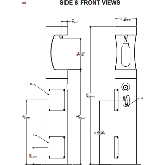 Elkay LK4400BF | Freestanding Bottle Filler | For outdoor use – BottleFillingStations.com